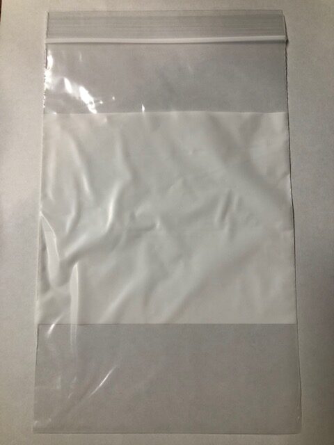 6″ x 9″ White block reclosable poly bag 2 mil – Jam Packaging Corporation